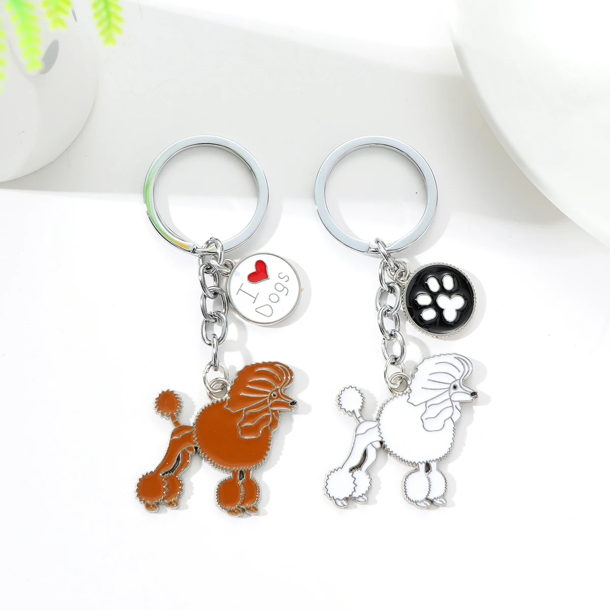 1PCS-Alloy-Car-keyring-Poodle-Dog-Keychain-Cute-animal-Cartoon-pet ...