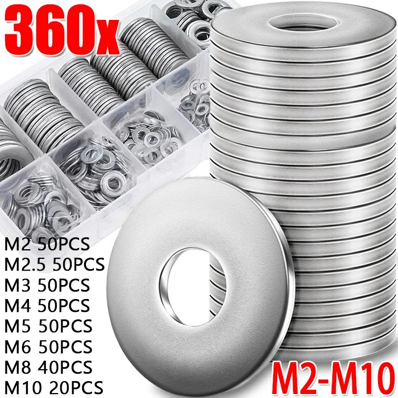 Stainless-Steel-Flat-Washer-Plain-Gaskets-Metal-Washers-Rings-Gasket ...