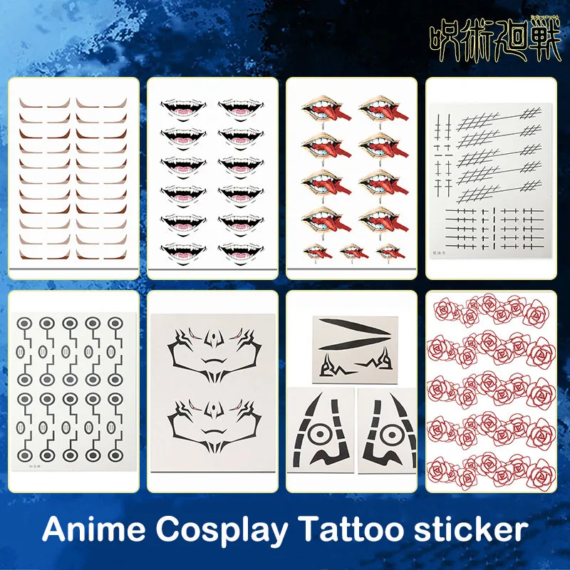 Anime-Jujutsu-Kaisen-Tattoo-Sticker-Cosplay-Props-Yuji-Itadori-Toge ...