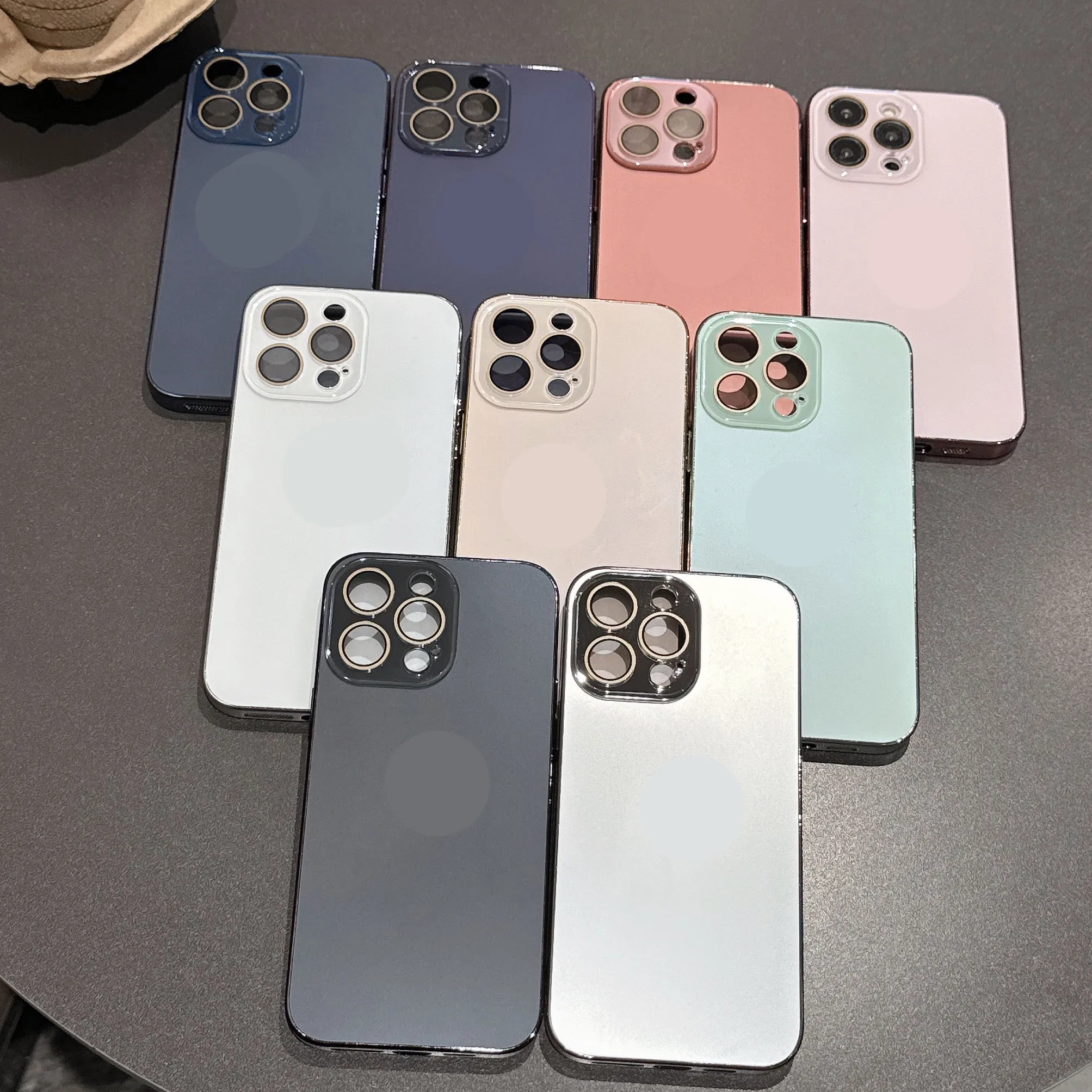 10PCS-For-AG-Nanoglass-Backboard-Electroplated-Border-Phone-Case-For ...