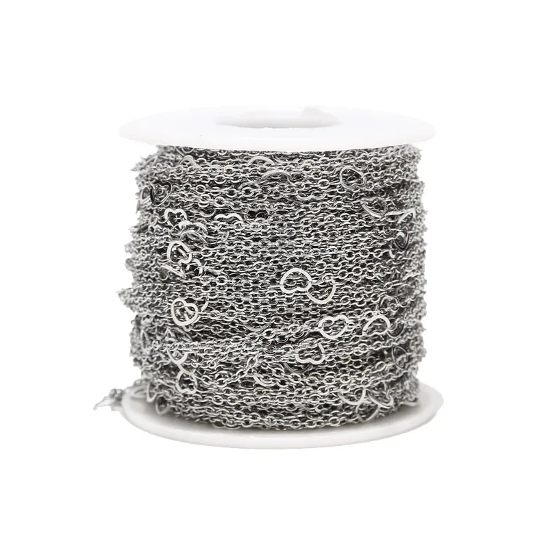 A-o-inoxid-vel-Twisted-Cable-Chain-Heart-Link-Rolo-Chain-para-fazer-j ...