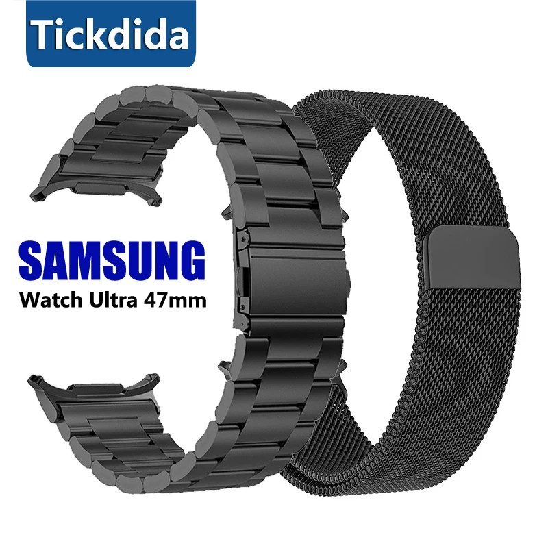 Stainless-Steel-Band-for-Samsung-Galaxy-Watch-Ultra-47mm-Luxury-Metal ...