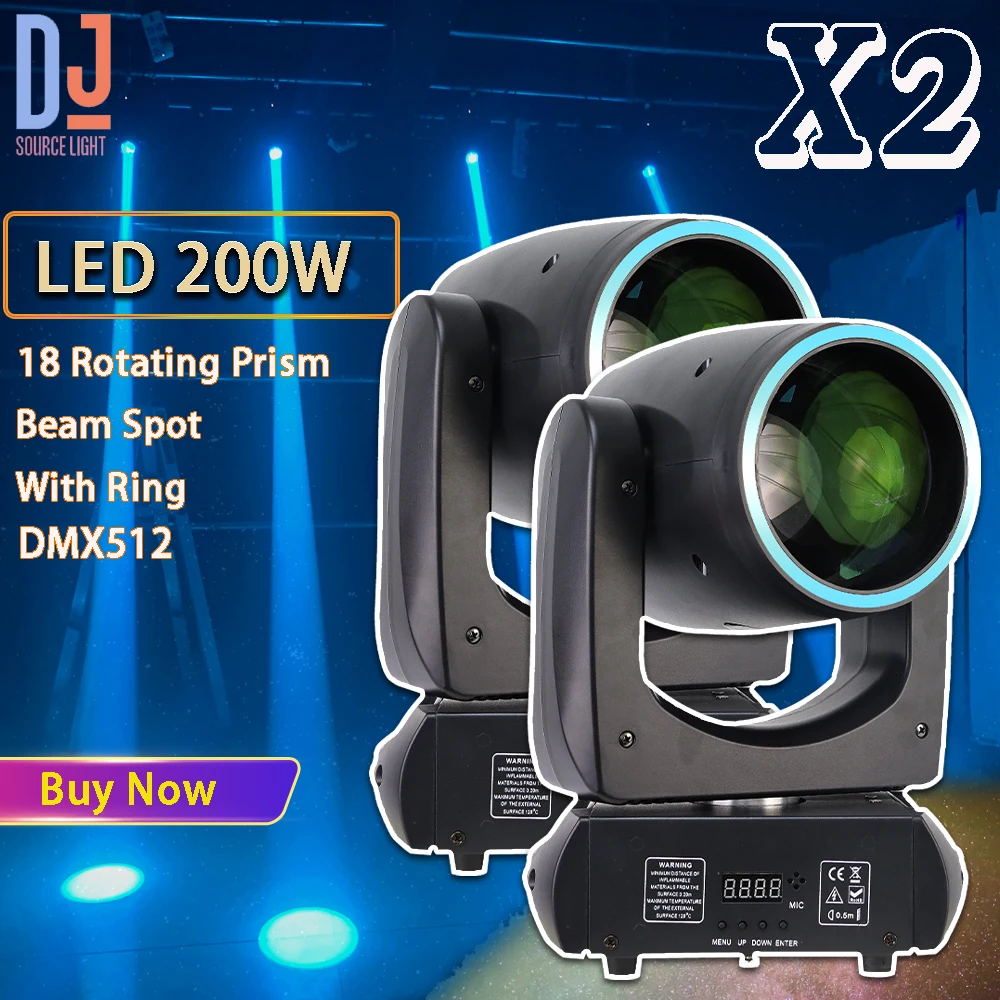 2Pcs-lot-DJ-Stage-Light-LED-200W-Moving-Head-Light-Beam-Spot-Wiht-Ring ...