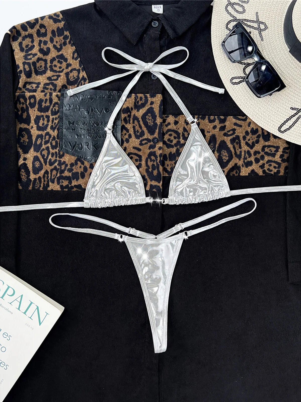 2024-PU-Faux-Leather-Mini-Micro-Thong-Bikini-Women-Swimwear-Female-Swimsuit-Two-pieces-Bikini ...