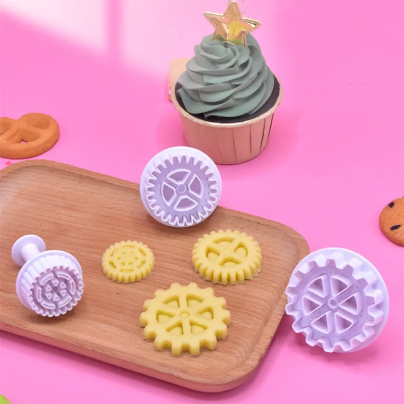 Cake tools tire cutter gear wheel cookie cutter lace decorating fondant ...