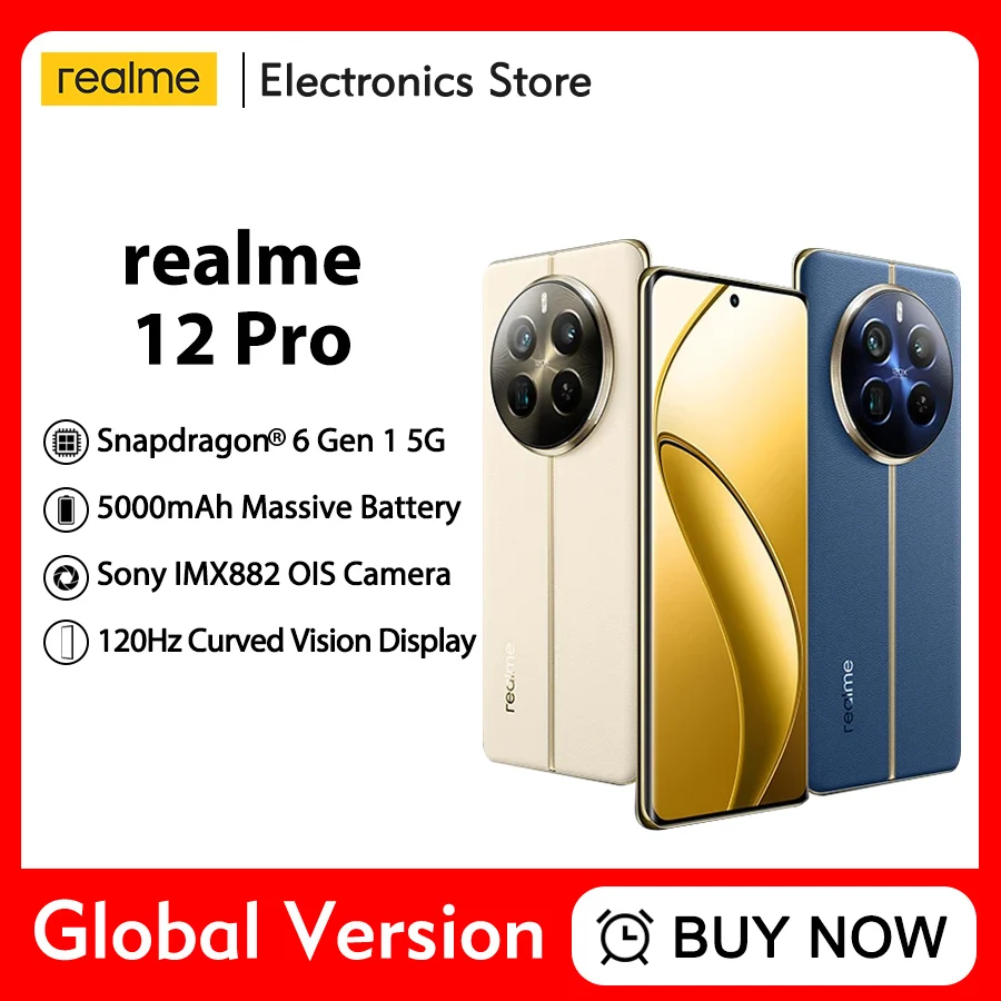realme 12 Pro Snapdragon® 6 Gen 1 5G Octa-core 6.7″ 120Hz OLED Curved ...