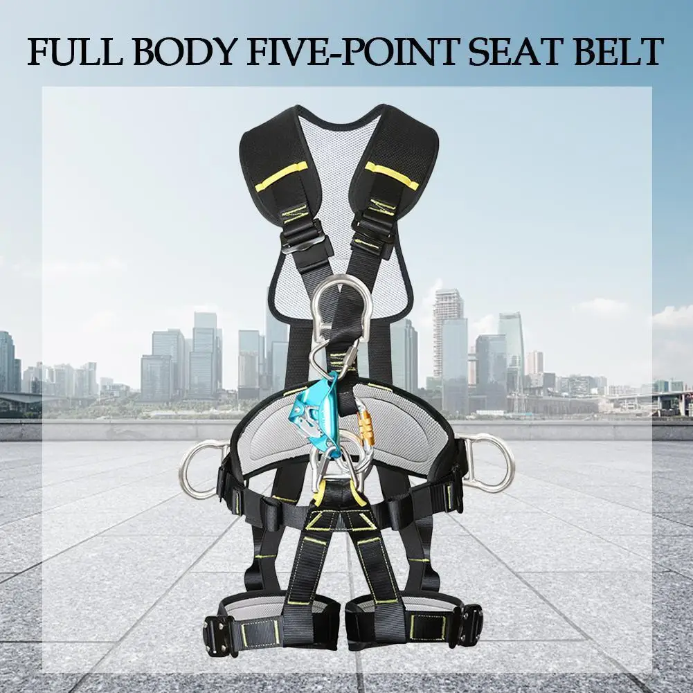 Full-Body-Five-point-Seat-Belt-Safety-Rock-Tree-Climbing-Rappelling ...