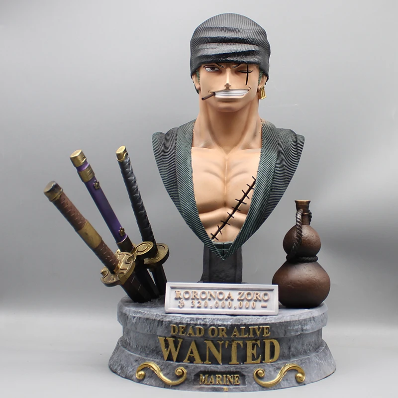 37cm-Anime-Zoro-One-Piece-Figures-GK-Bust-Roronoa-Zoro-Action-Figures ...
