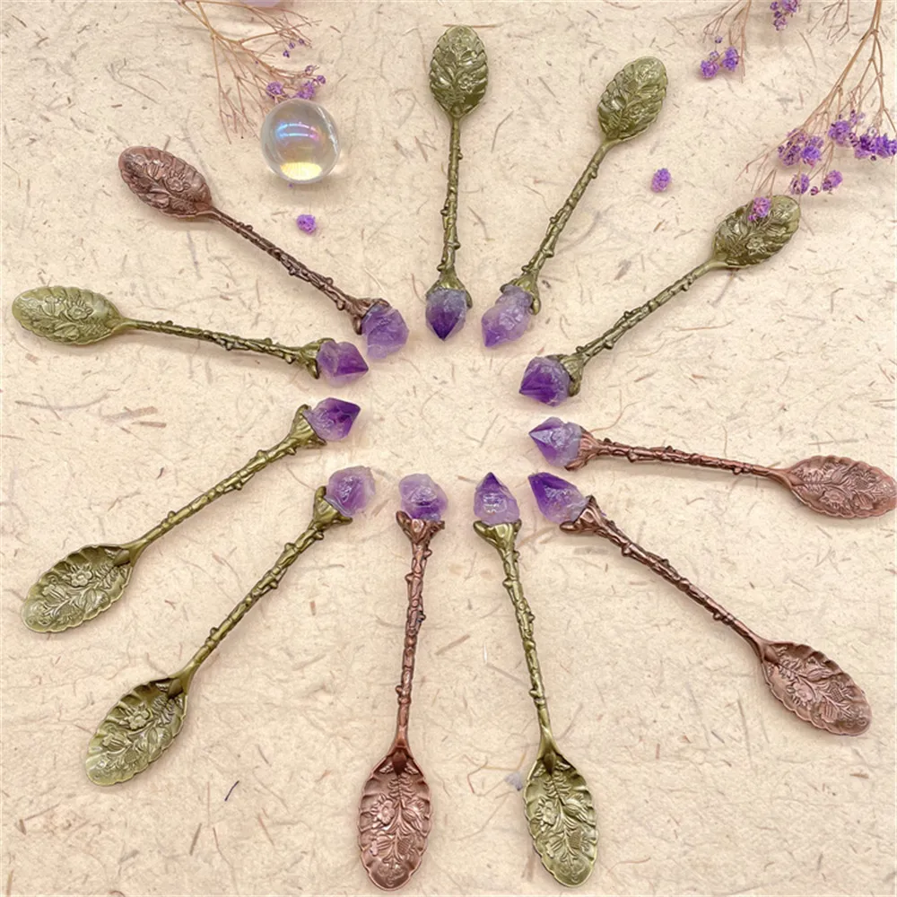Natural-Hand-Carved-Amethyst-Raw-Crystal-Spoon-Amethyst-Spoon-For-Home ...