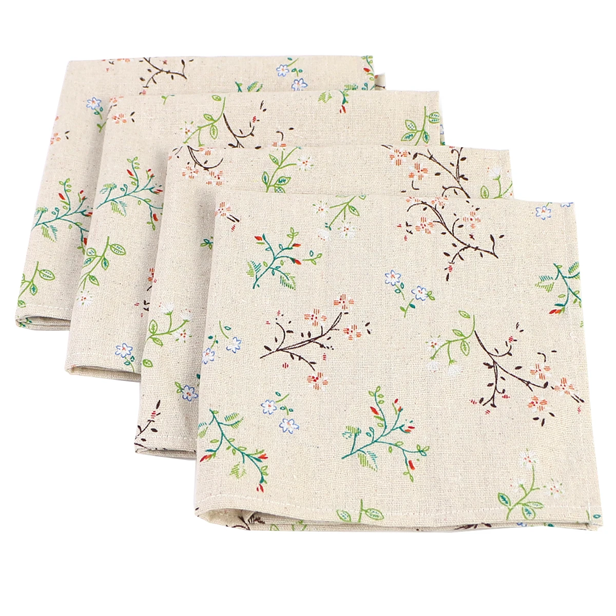 4PCS-40x40CM-Floral-Printed-Cloth-Napkins-Japanese-Style-Dinner-Dish ...