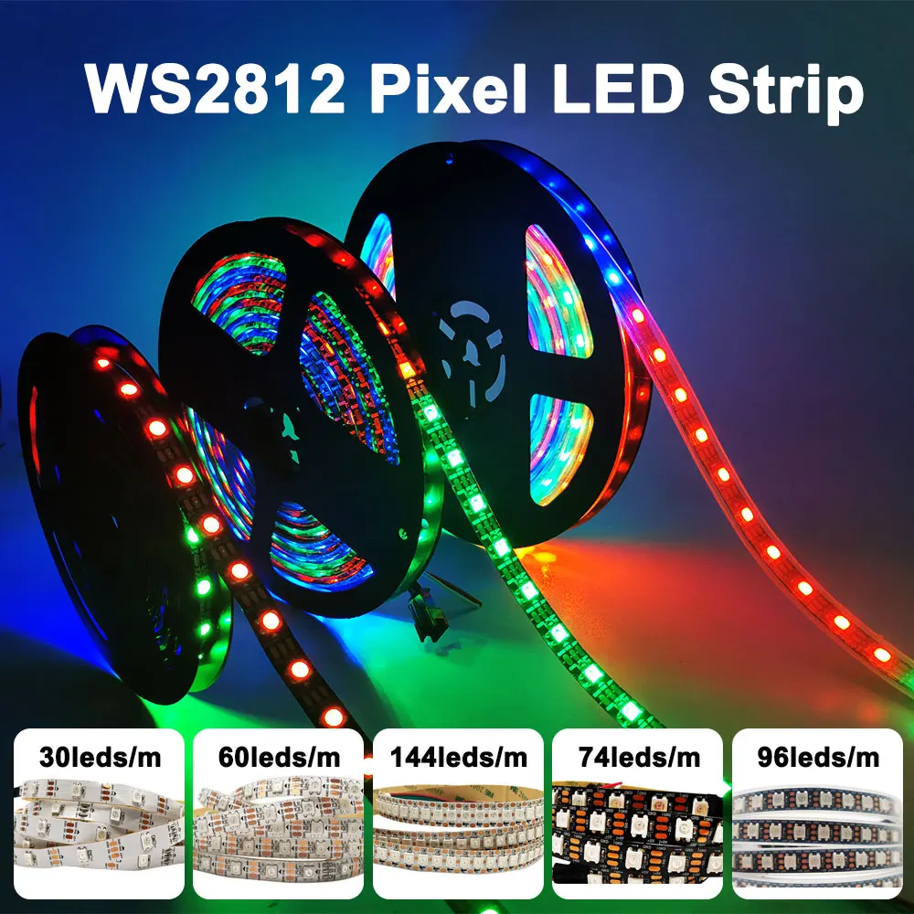 DC5V-WS2812-WS2812B-Individually-Addressable-LED-Strip-Black-White ...