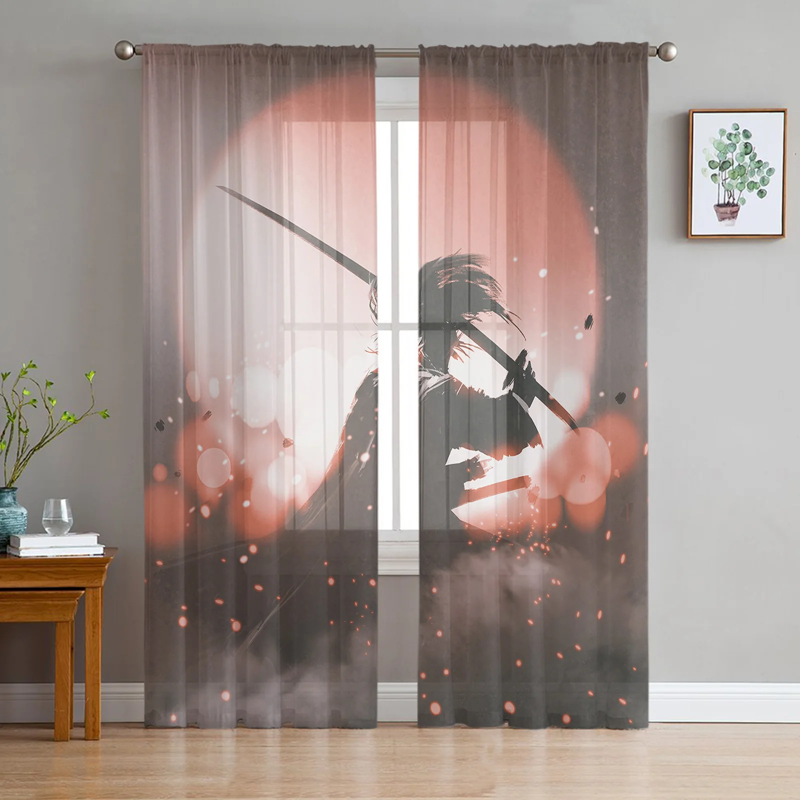 Curtains Window Japanese Anime | Anime Curtains Living Room | Anime ...