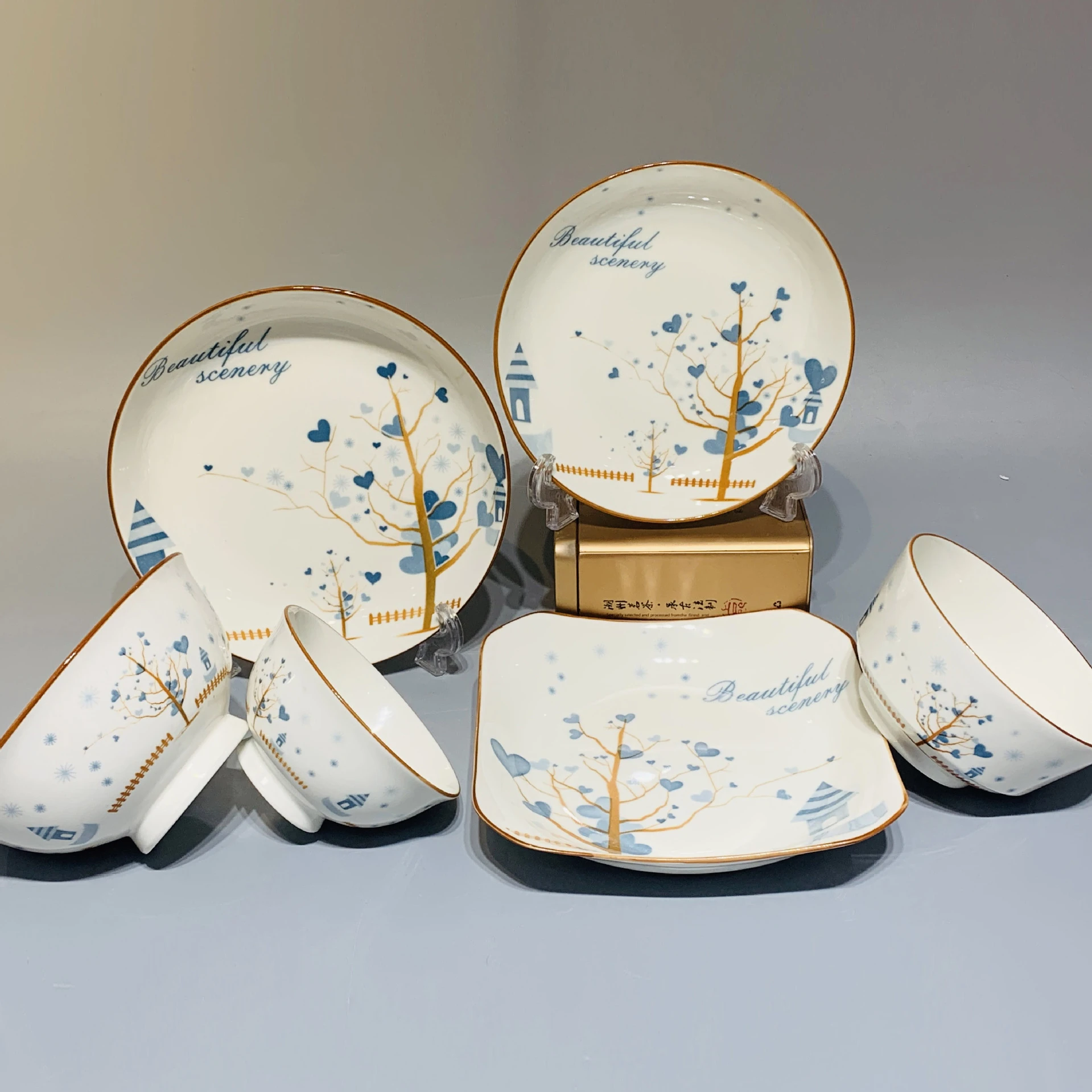 Ceramic bowl and plate combination rice bowl modern Nordic style ...
