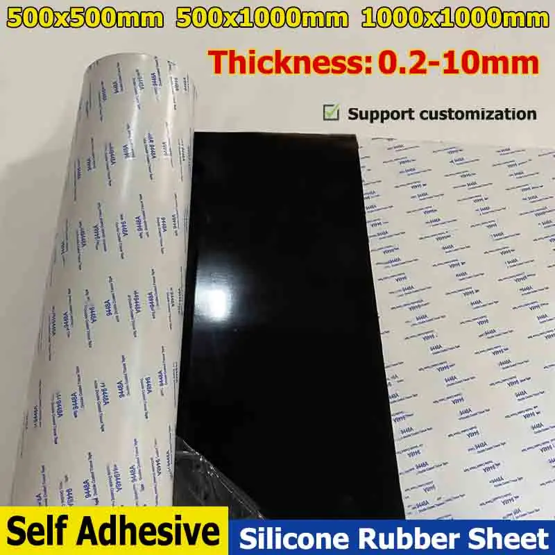 Black/White/Red Self Adhesive Silicone Rubber Sheet Thick 0.2-10mm High ...