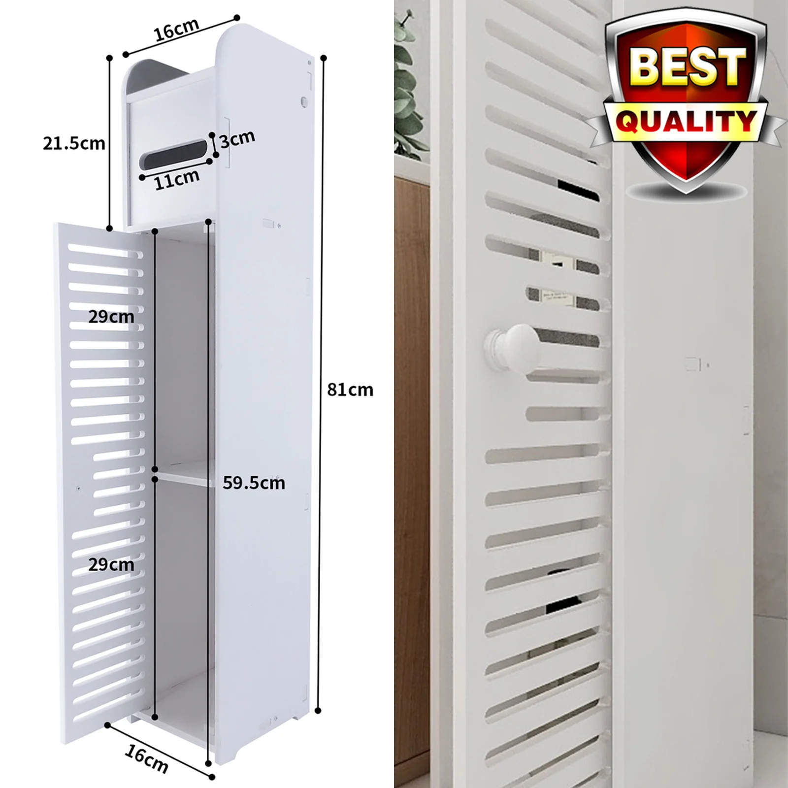 PRO-3-Tier-Bad-hohen-Schrank-Regal-schlanke-Badezimmer-WC-Roll-Schrank ...