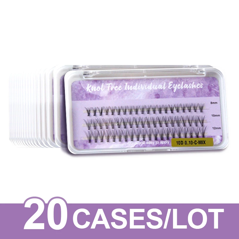 FAIRYTIS 20 Trays 60 Bundles Mink Eyelash Extension Natural 10D 20D ...