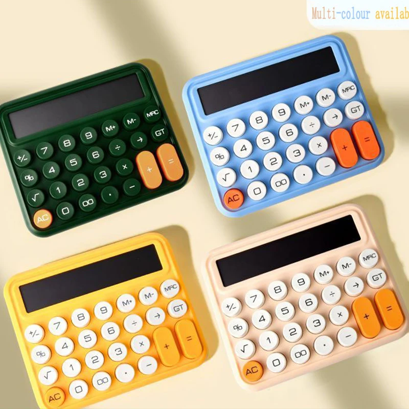 Color-Mechanical-Keyboard-Calculator-12-Digits-Large-Screen-Financial ...