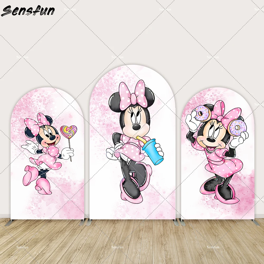 Sweet-One-Birthday-Pink-Minnie-Mouse-Party-Arch-Backdrops-Baby-Shower ...