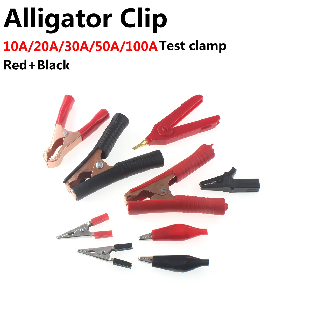 20pair-1pair-100A-300A-Heavy-Duty-Copper-Alligator-Clips-Terminal ...