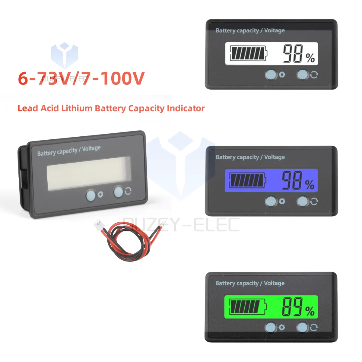 6-73V/7-100V Lead Acid Lithium Battery Capacity Indicator Car ...
