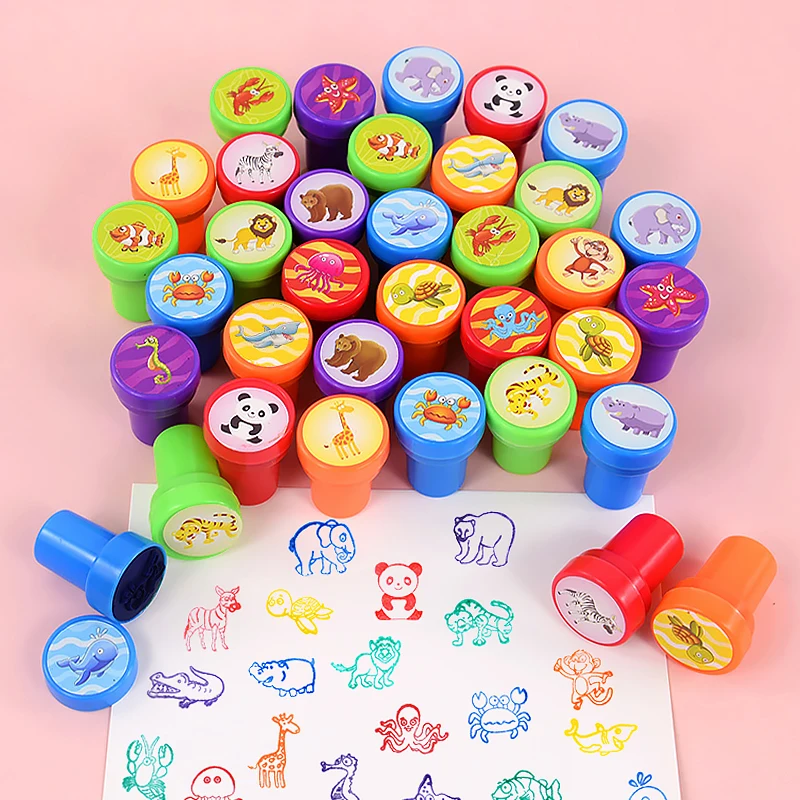 10pcs-Cartoon-Animal-Unicorn-Self-ink-Stamps-Toy-Kids-Birthday-Party ...
