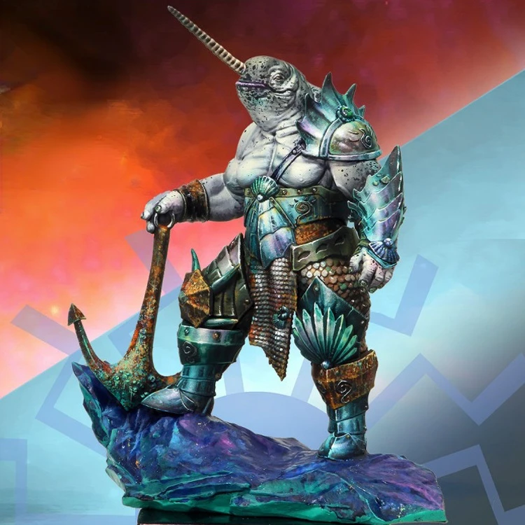 Modelo de resina 1/24, modelo de cuerpo completo, fantasía, narval ...