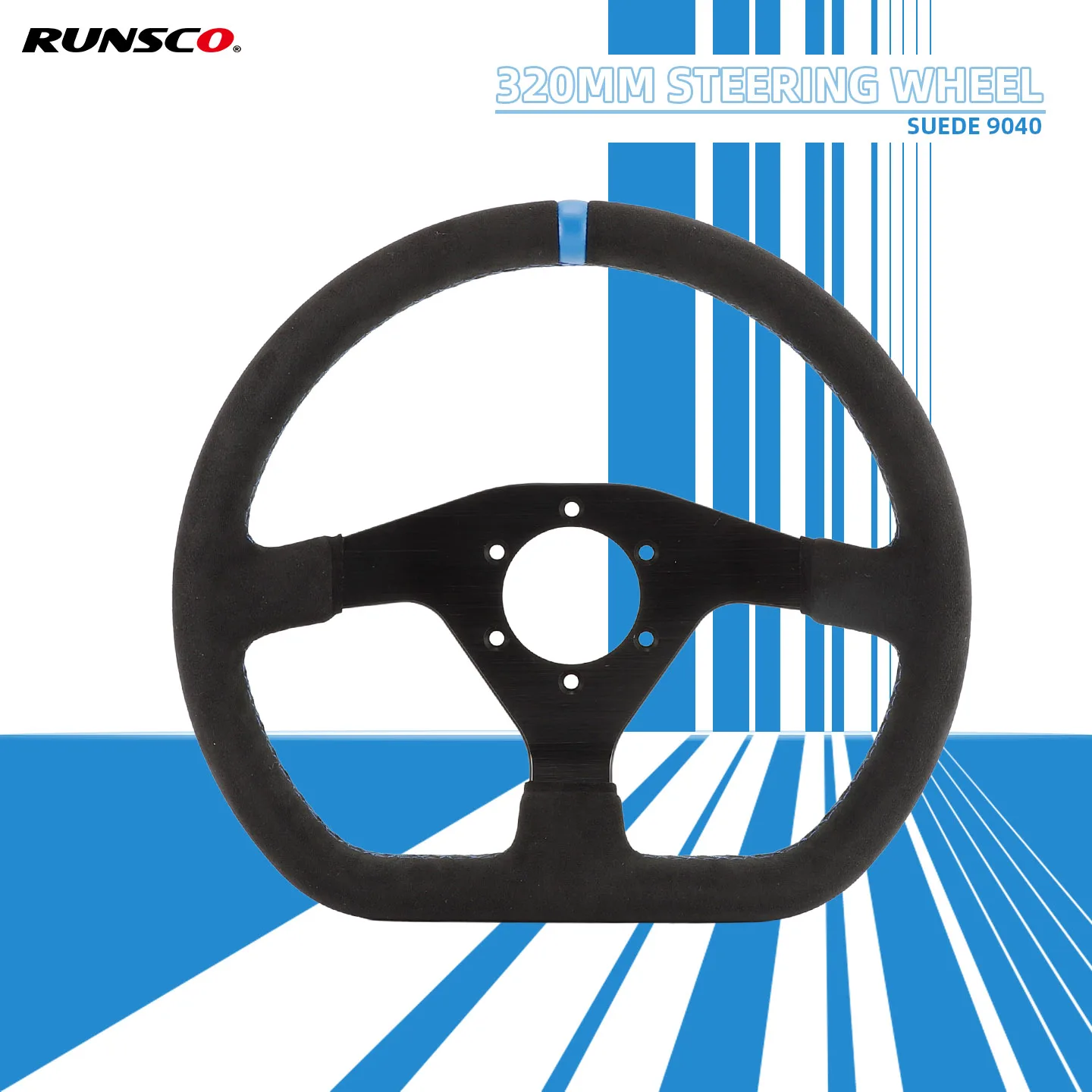 D-Shape 320mm Steering Wheel Suede 9040 Simulator Controller Sport Rims ...