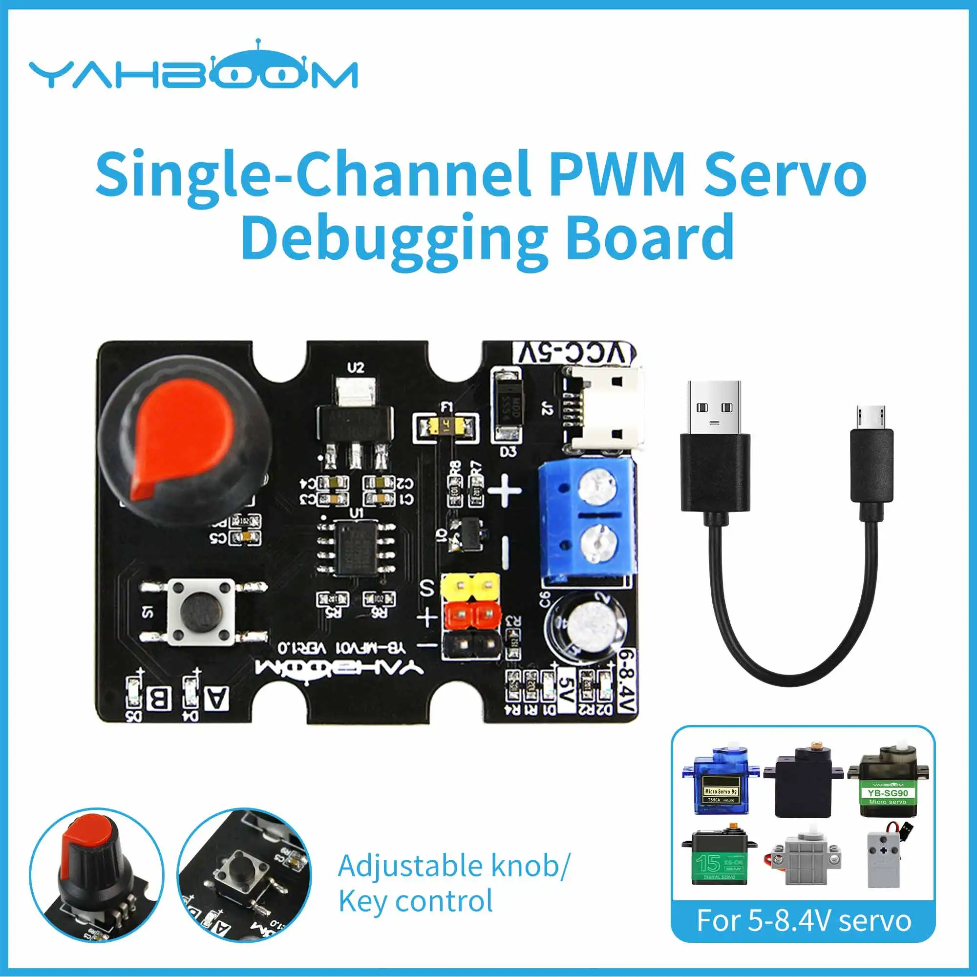 Yahboom-Single-Channel-PWM-Servo-Debugging-Control-Board-Over-Current-Protection-for-DIY-Smart ...