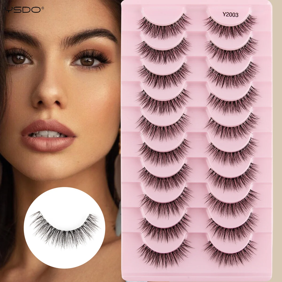 5/10pairs False Eyelashes 3D Mink Lashes Extensions Manga Lashes ...