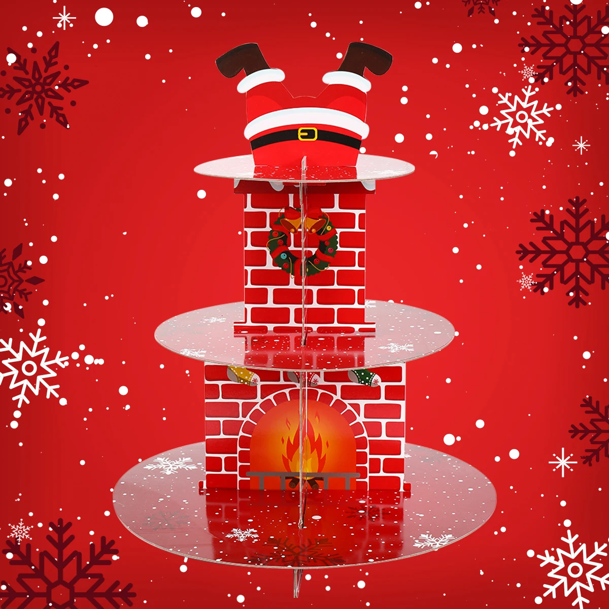 Christmas-Chimney-Santa-Claus-Cake-Stand-Navidad-Natal-Noel-Favors ...