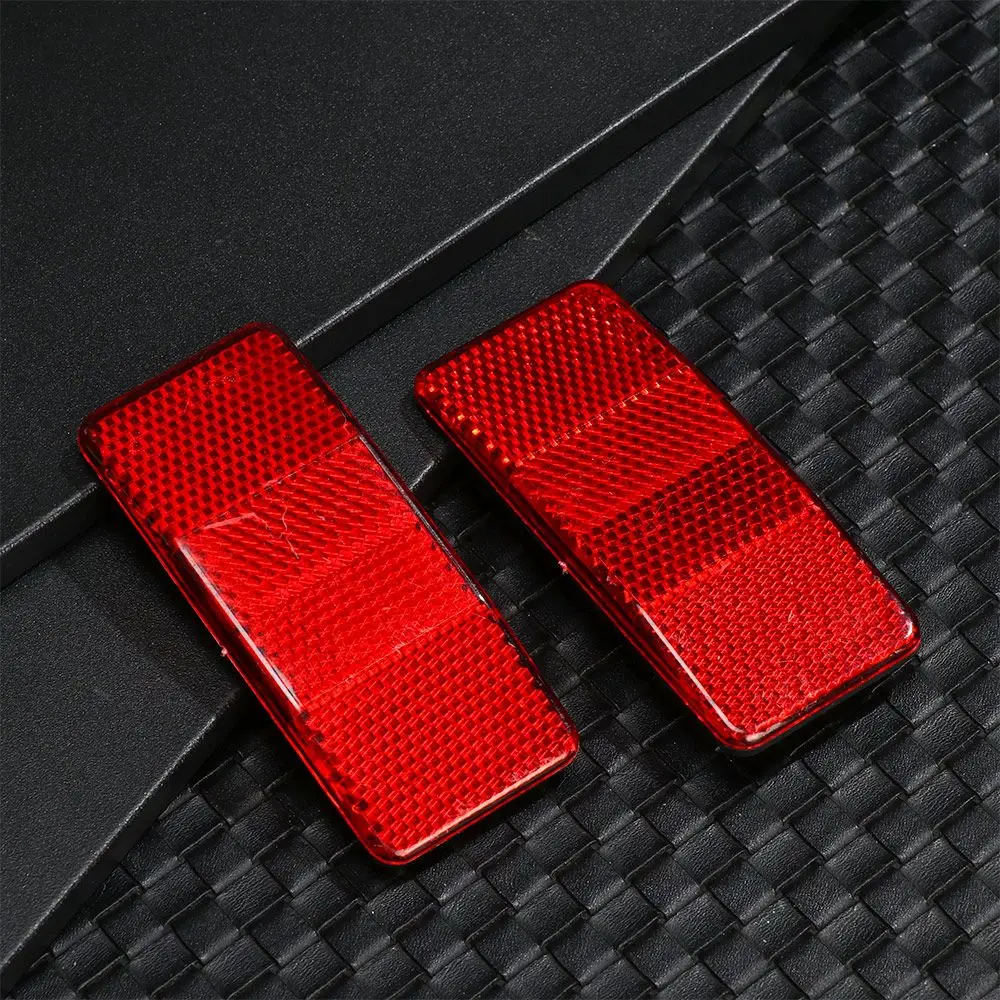 2Pcs-Waterproof-Rectangle-Bike-Rack-Reflector-Plastic-Red-Bicycle-Rear ...