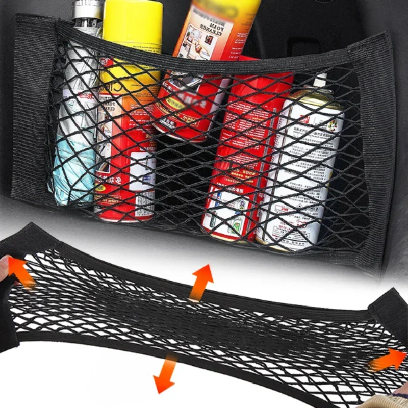 Car-Elastic-Mesh-Fixed-Straps-Trunk-Interior-Organizer-Seat-Back-Fixing ...
