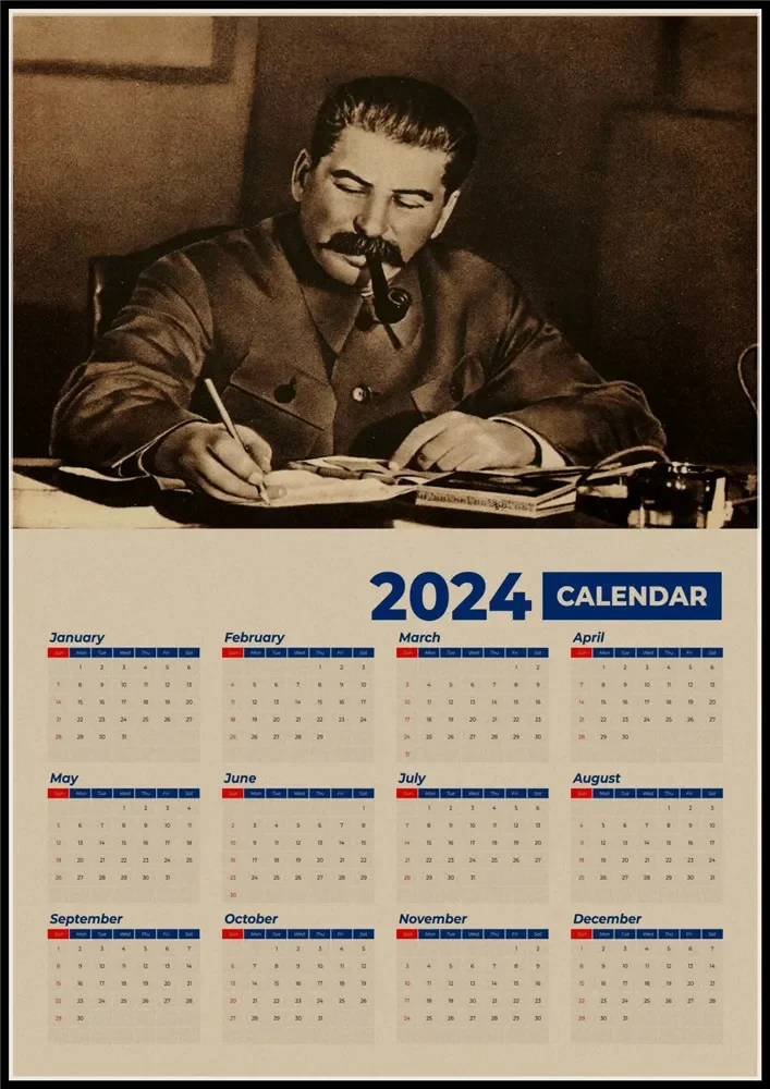 2024-Calendar-Celebrity-Stalin-Marx-Lenin-Poster-USSR-CCCP-Vintage ...