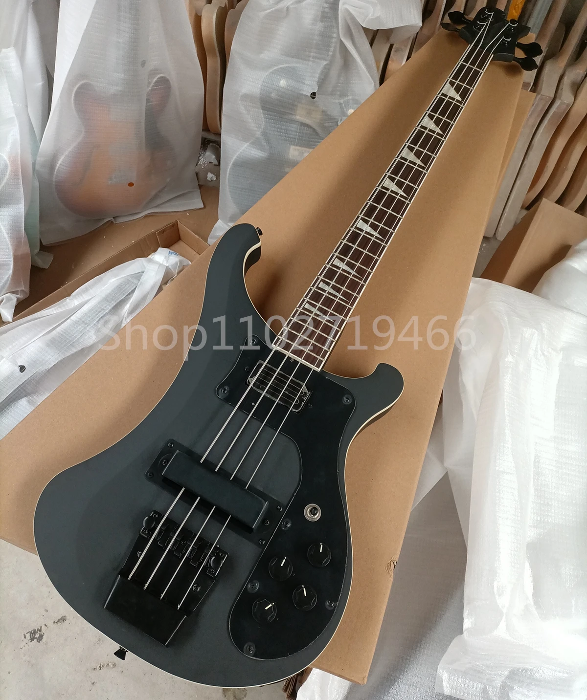 Factory-Matte-Black-4-Strings-Electric-Bass-Guitar-With-Black-Pickguard ...