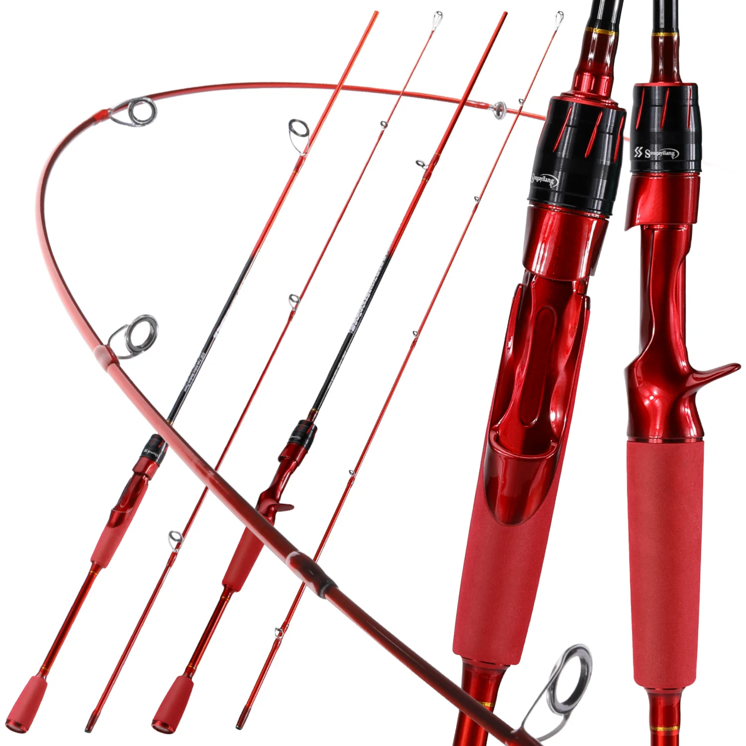 Sougayilang-1-8m-Carbon-Fishing-Rod-2-Sections-4-12LB-Casting-Spinning ...