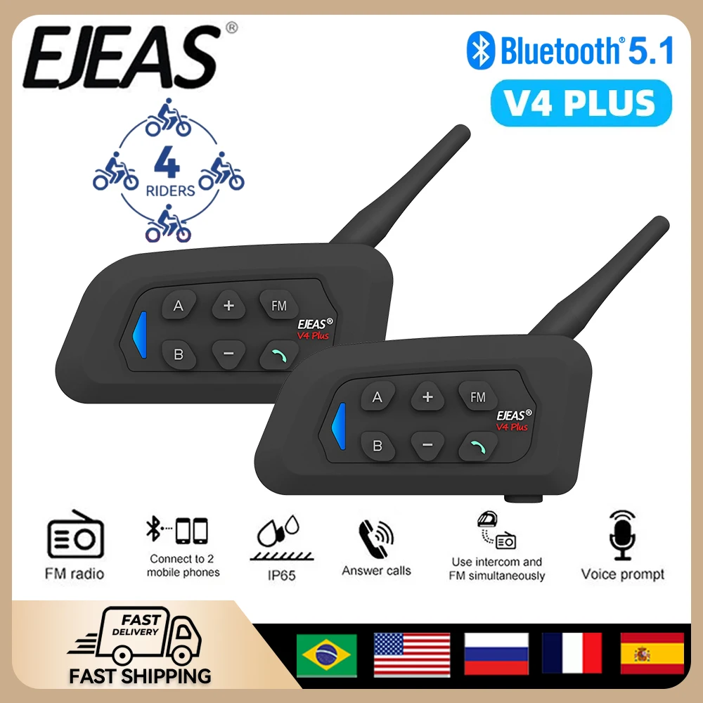EJEAS-V4-Plus-Motorcycle-Helmet-Intercom-Headset-with-1500M-BT ...