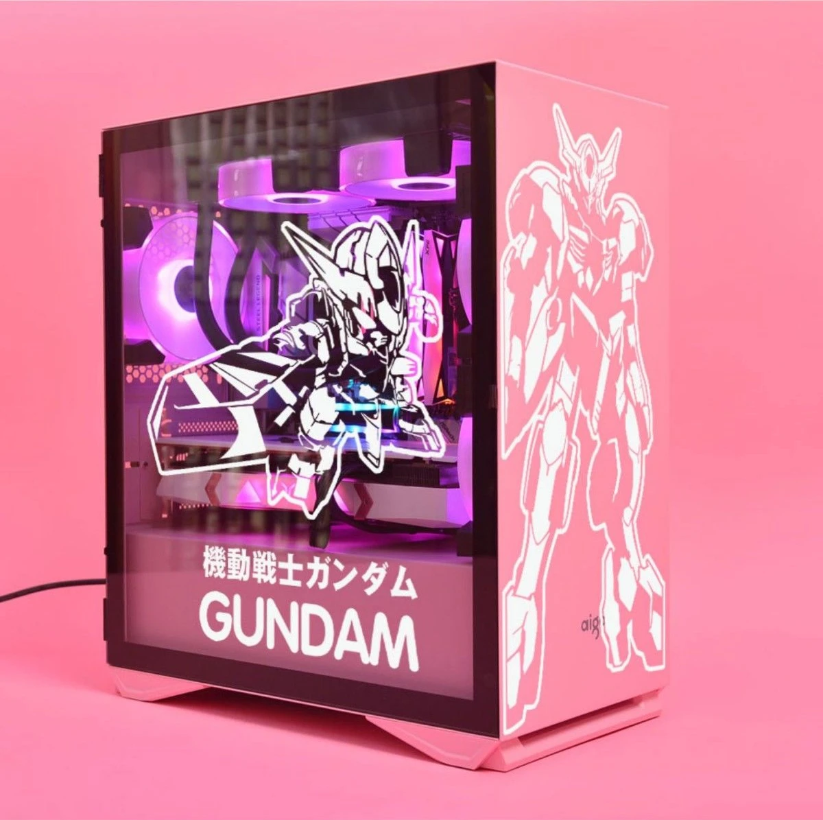 Gundam Robot Anime Stickers for PC Case Japanese Cartoon Decor Decals ...