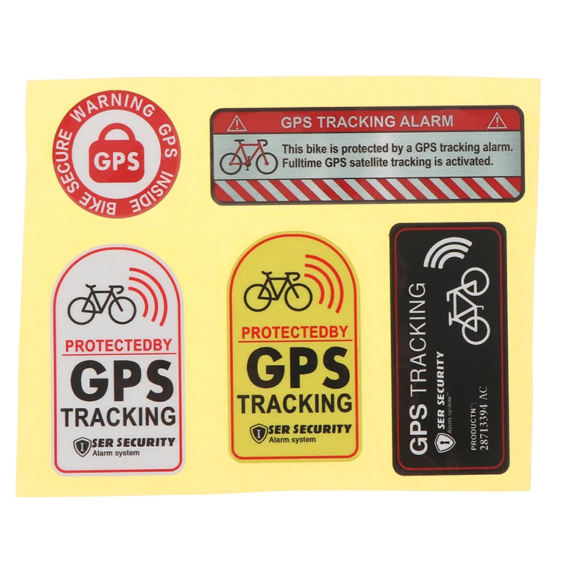 GPS-TRACKING-Alarm-Sticker-Reflective-Bicycle-Warning-Anti-Theft-Decal ...