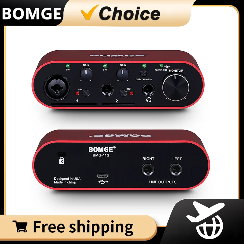 BOMGE-BMG11S-3rd-Gen-USB-Audio-Interface-for-the-Guitarist-Vocalist-Podcaster-Or-Producer-High ...