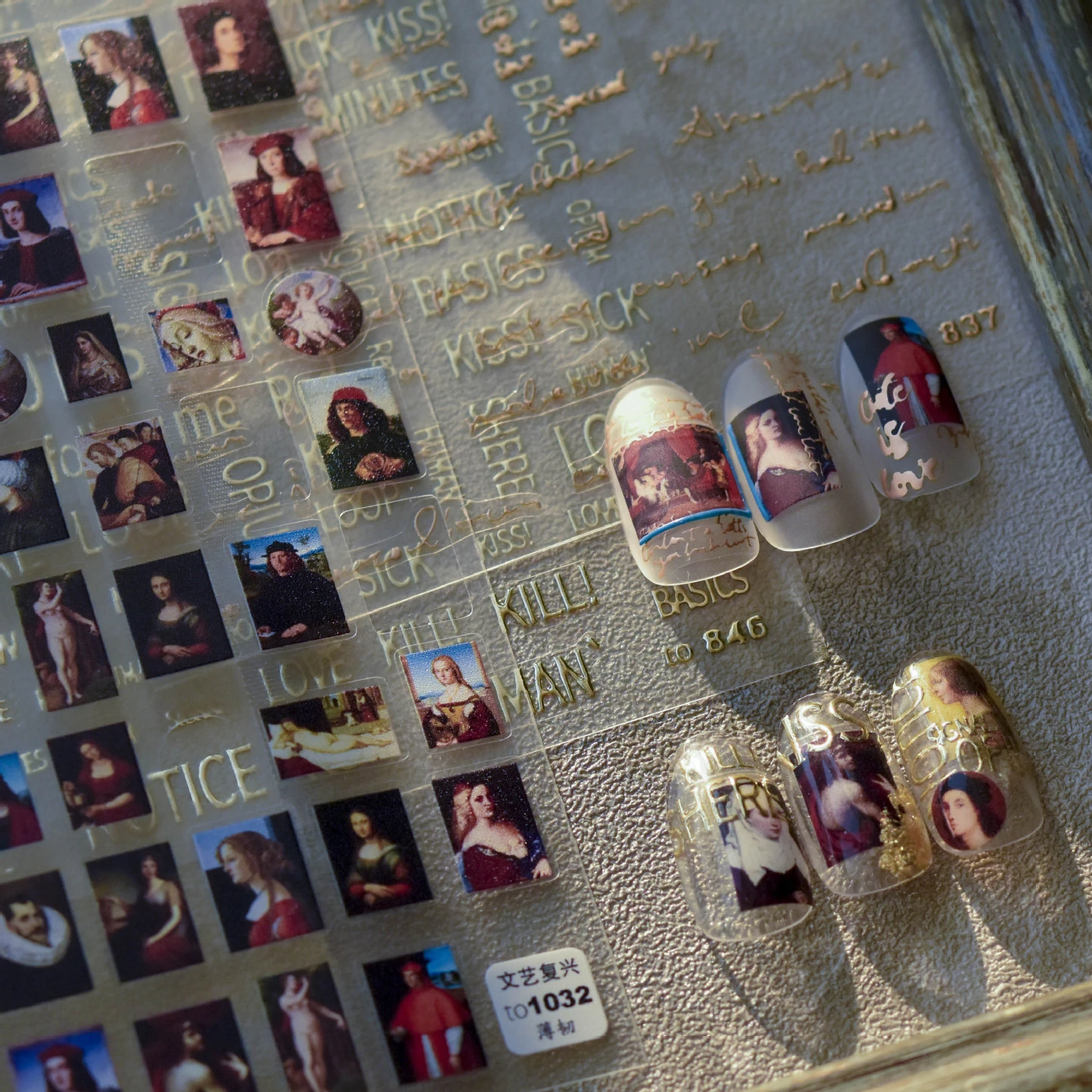 Renaissance-Oil-Painting-3D-Self-Adhesive-Nail-Art-Decorations-Stickers ...