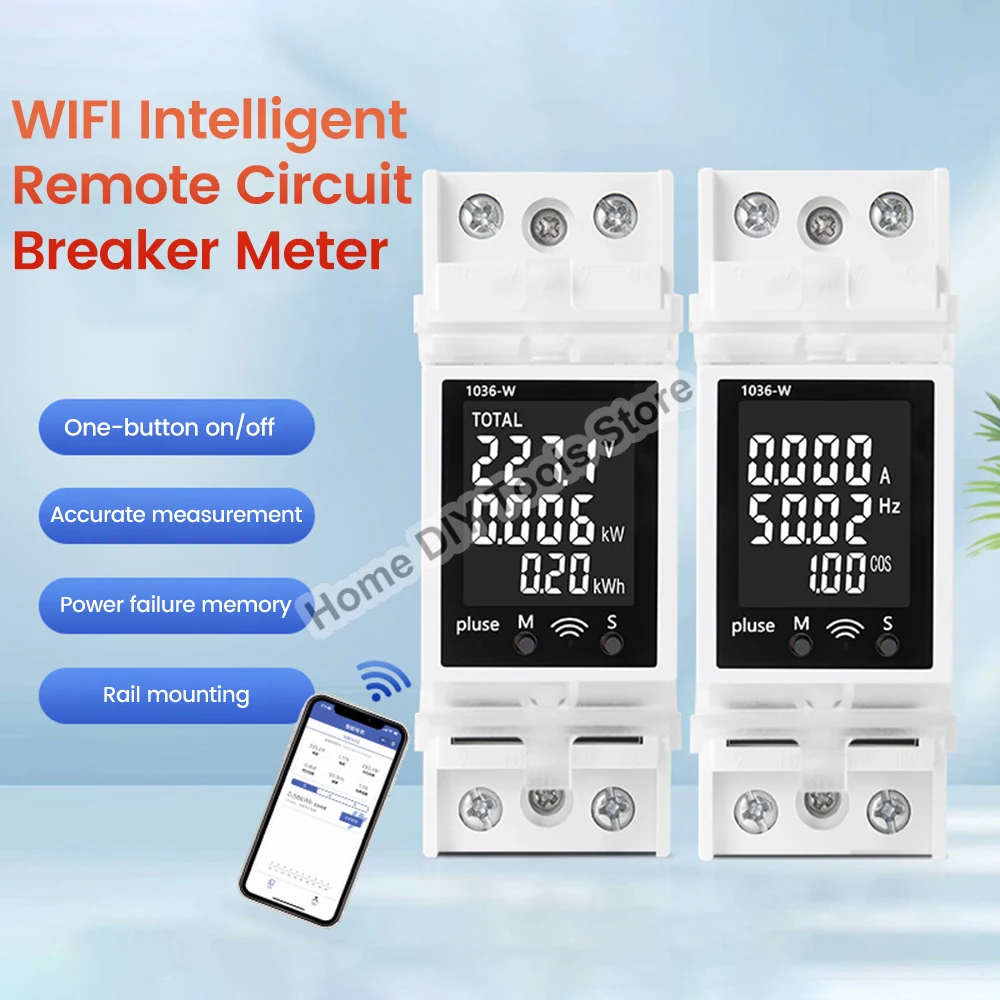 APP-WiFi-Din-Rail-Power-Monitor-Wattmeter-Voltmeter-Ampermeter-Digital ...