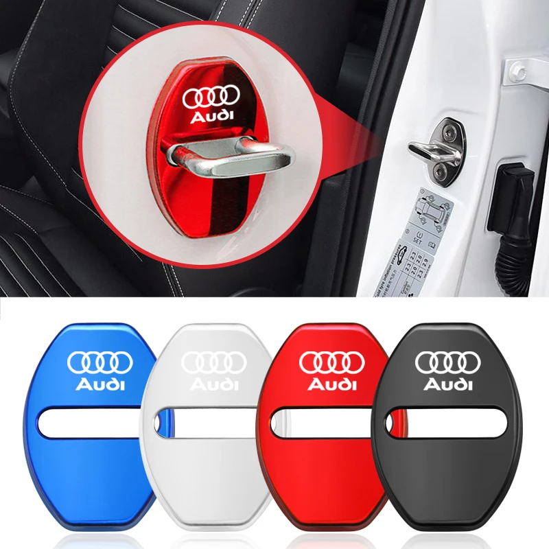 4Pcs-Stainless-Steel-Car-Door-Lock-Buckle-Cover-Accessories-For-Audi-A3 ...