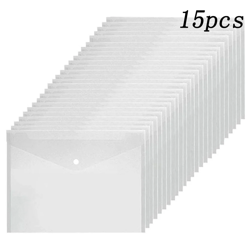 15pcs/set Transparent Plastic A5/A4 Folders File Bag Teacher Storage ...