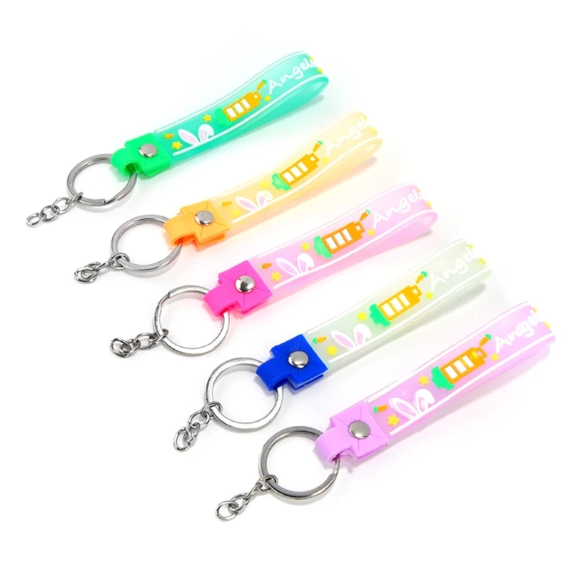Practical-Playful-Keychain-Clear-PVC-Keyring-with-Rabbit-Print-Soft ...