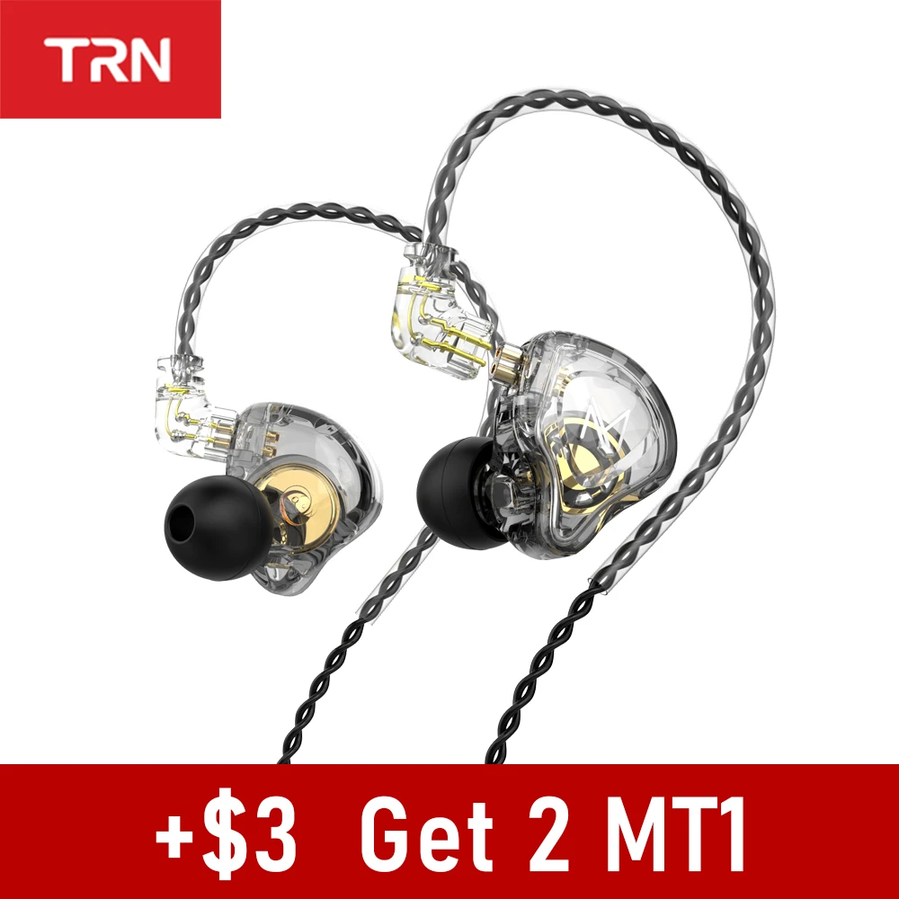 Newest TRN MT1In Ear Earphone Dynamic DJ Monitor IEM Earbud HIFI Sport ...