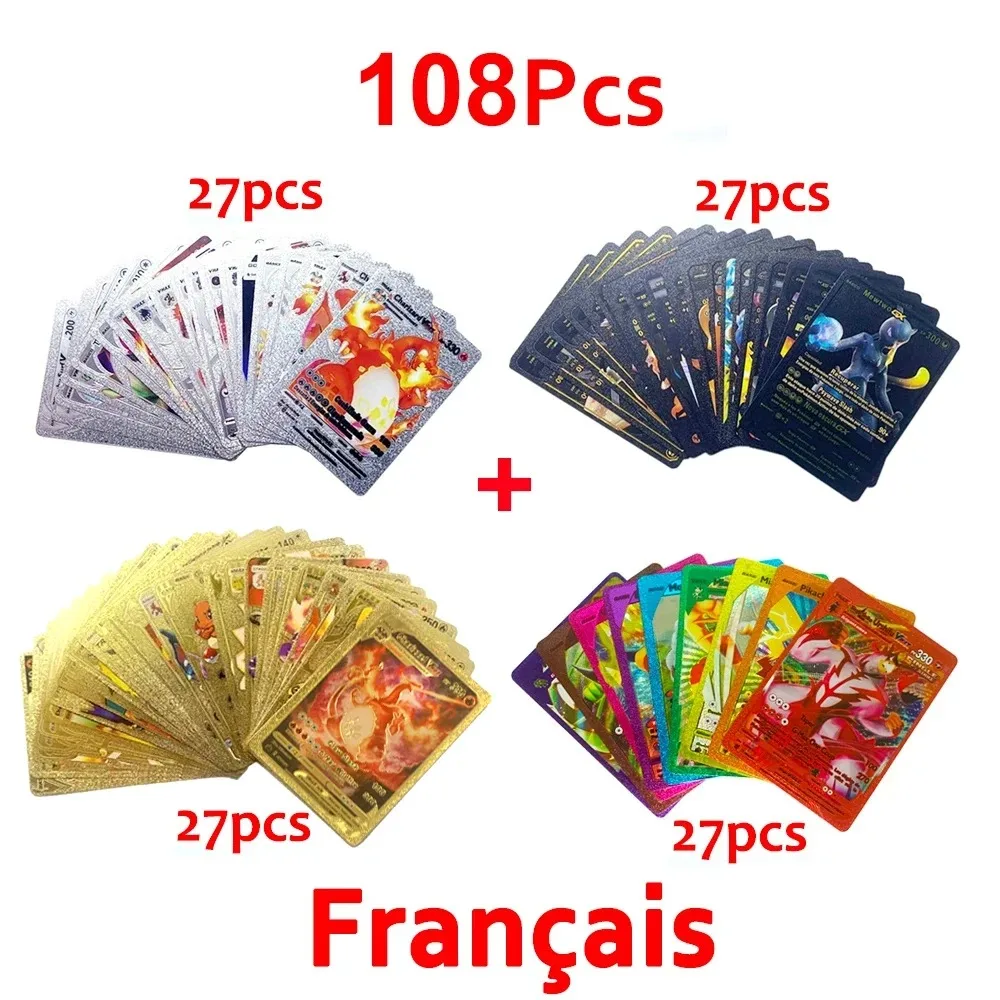 Cards Vmax GX Gold Foil Flash Card English Spanish Colorful Pikachu ...