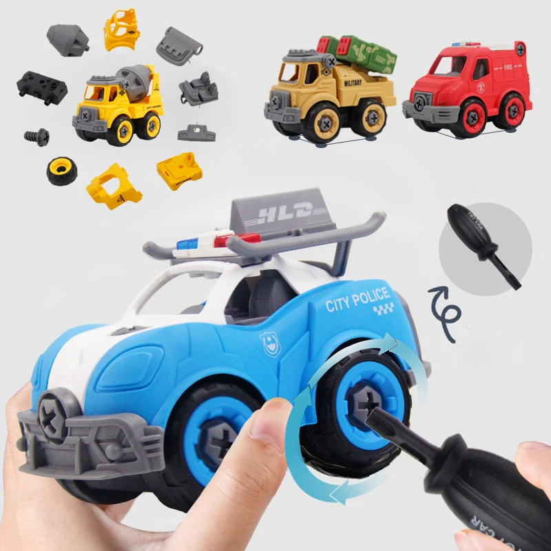 DIY Hand Assembled Car Toys Pull Back Military Vehicle Mini Models ...