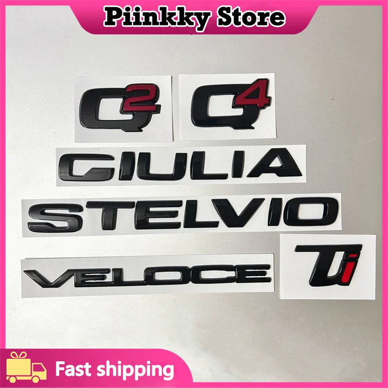 Car-metal-tail-letter-decorative-sticker-For-Q4-Giulia-Stelvio-Exterior ...