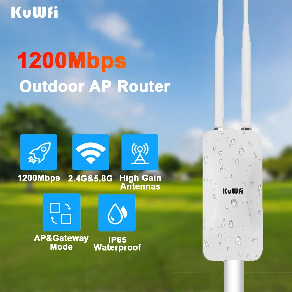 KuWFi-1200Mbps-Outdoor-AP-Router-Dual-Band-Wireless-Wi-Fi-Access-Point ...