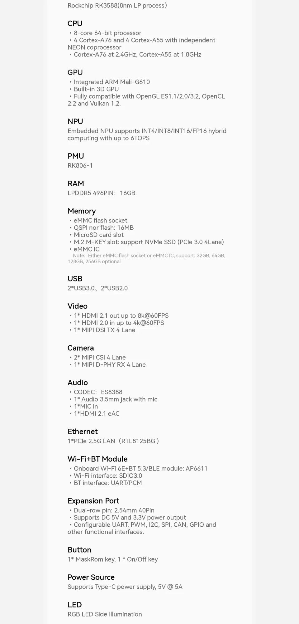 Orange Pi 5 Ultra 16 ГБ LPDDR5 Ram RK3588 Rockchip Одноплатный OPi5 ...